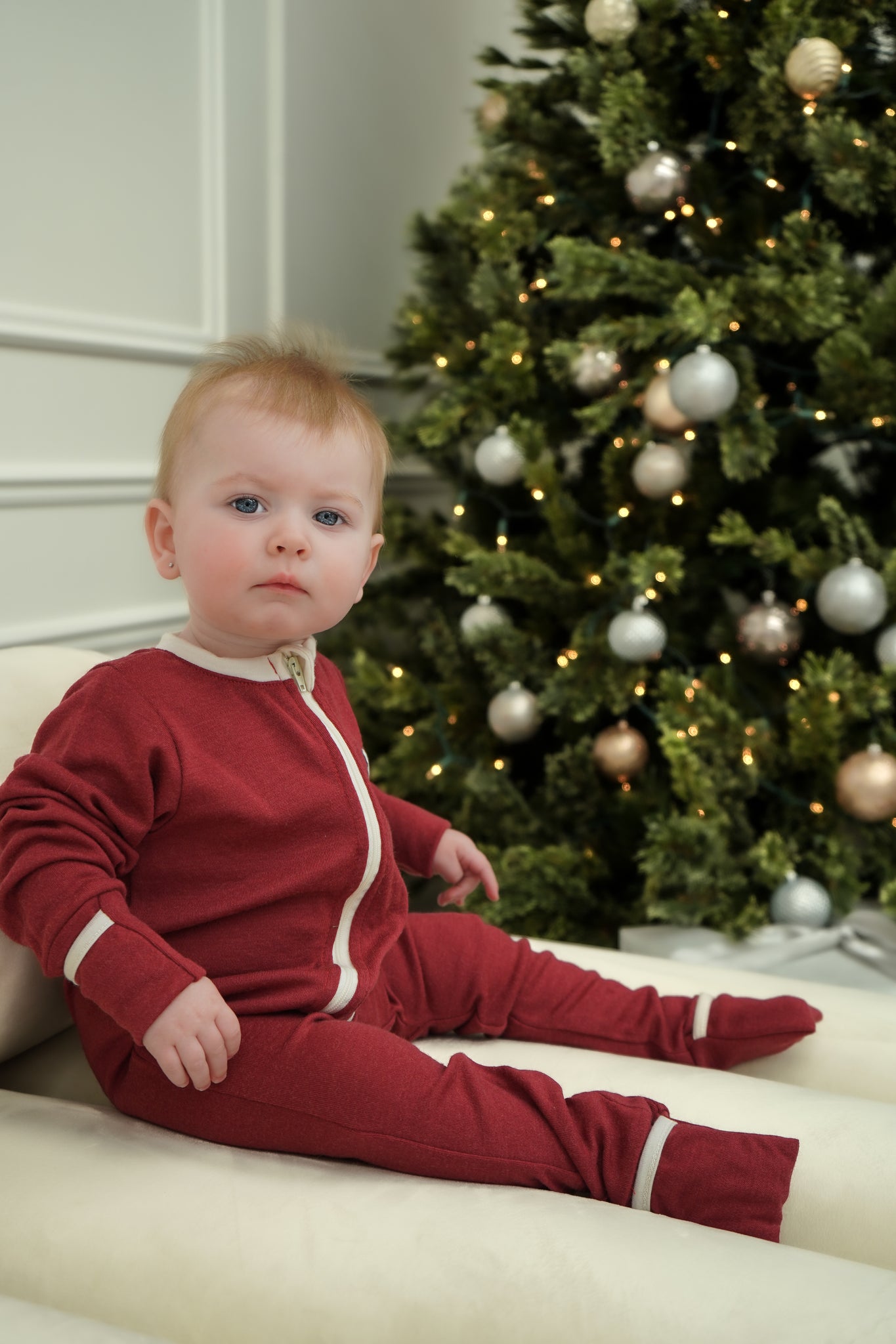 Grow-With-Me Merino Wool Thermal Onesie For Babies And Toddler - Ruby ...